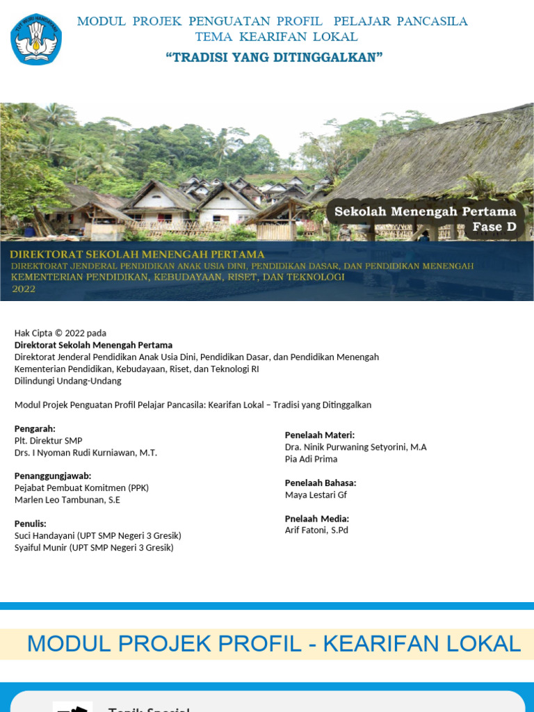 Modul Kearifan Lokal SMP | PDF