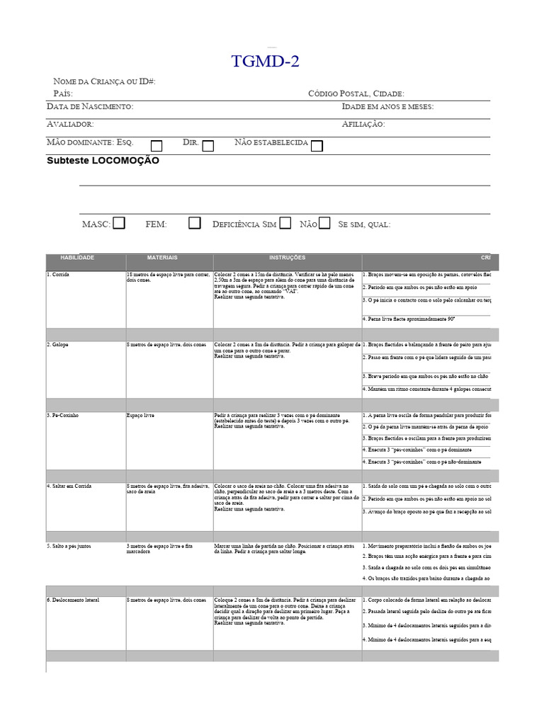 TGMD 2 PT | PDF