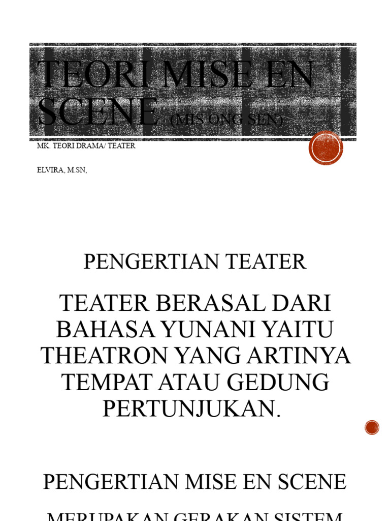 Teori Drama Mise En Scene Pdf