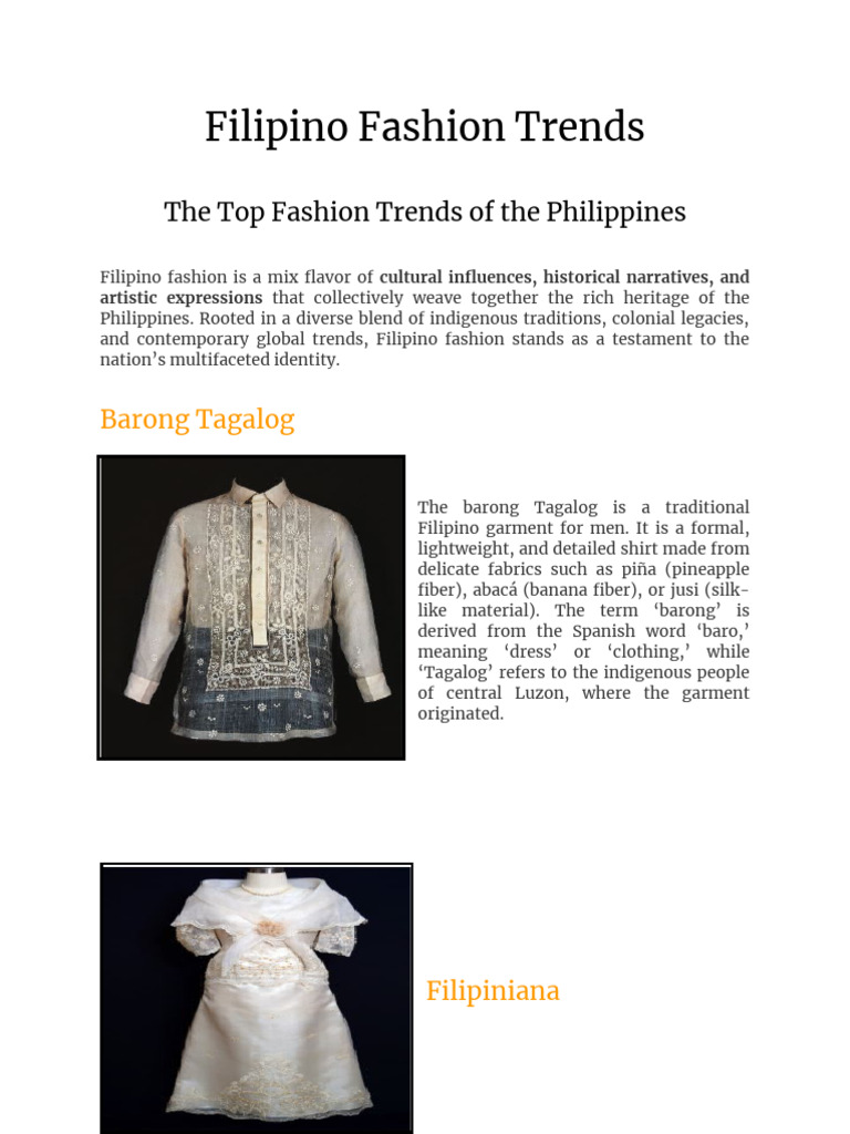 Philippine Fashion Trends | PDF