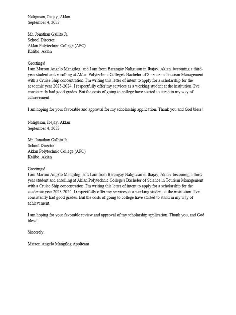 Application Letter | PDF