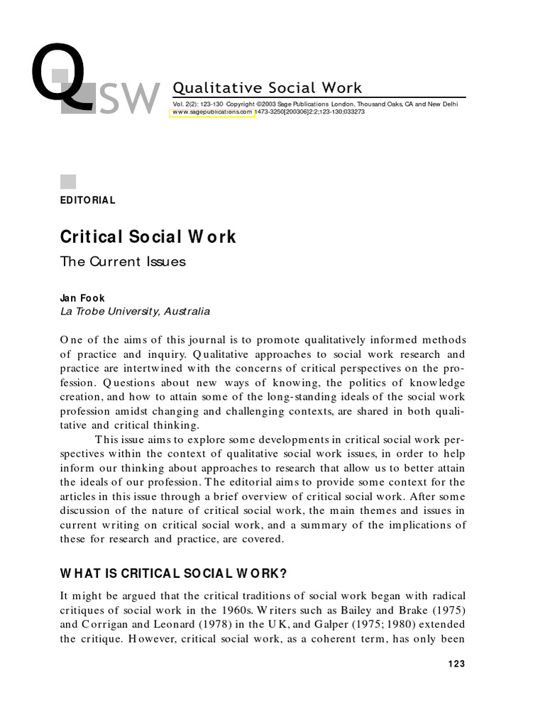 fook-2003-critical-social-work-the-current-issues | PDF
