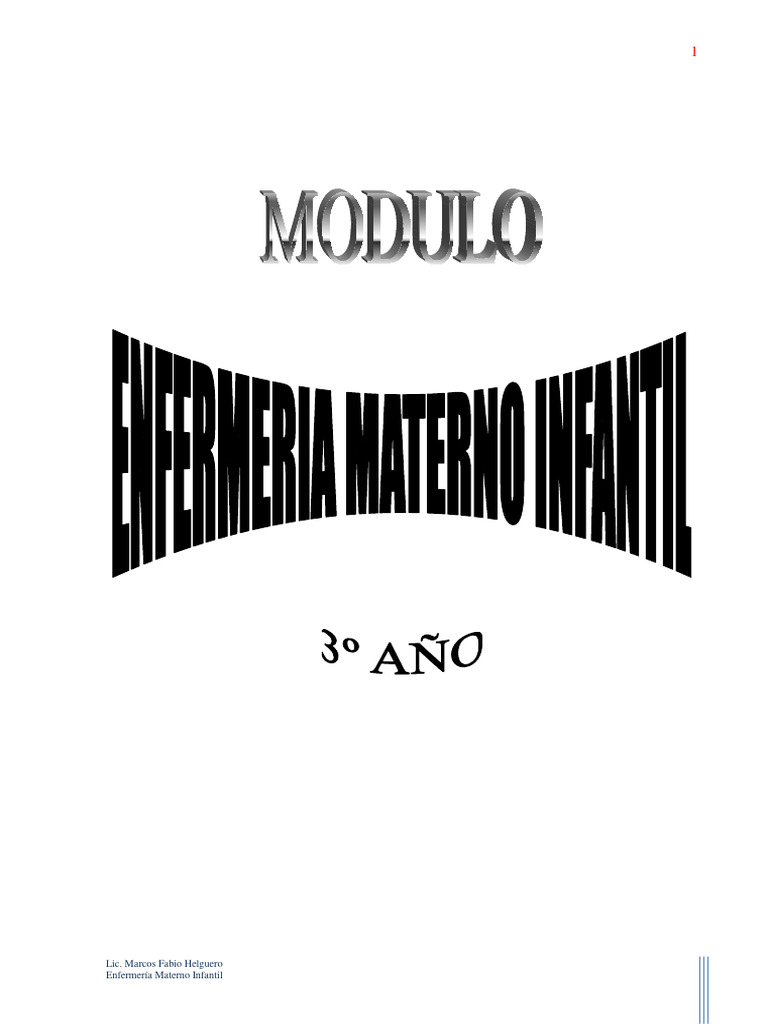 Enfermeria Materno Infantil Modulo 2020 | PDF