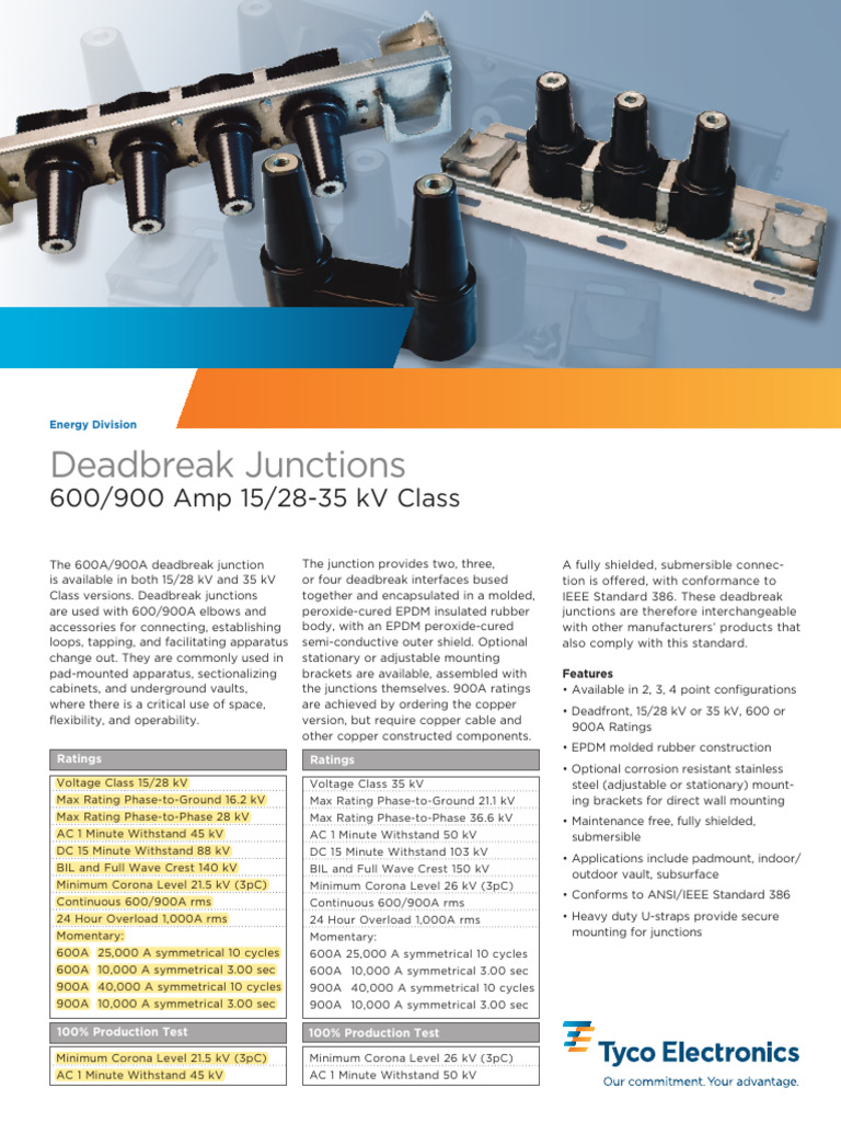 Te-Raychem Elb-15-28-600-J3-Al-Std | PDF | Alternating Current | Components