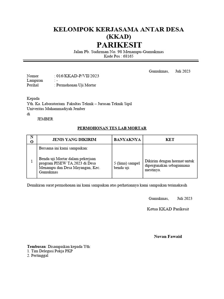 Permohonan Lab Mortal | PDF