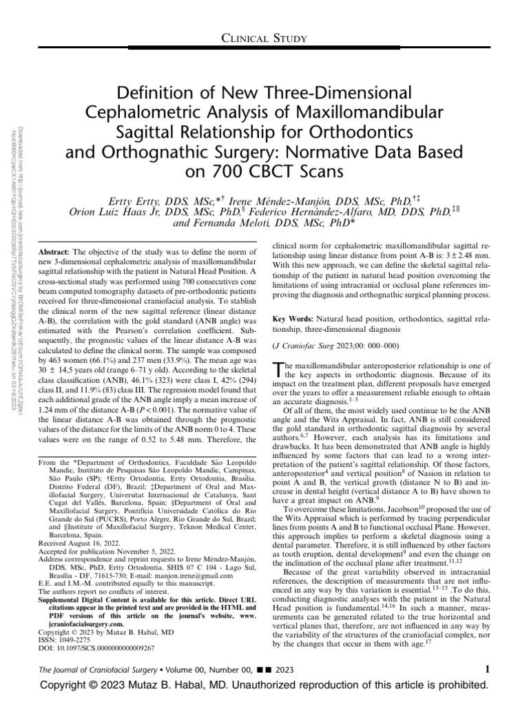 Definition of New Three Dimensional Cephalometric.628 | PDF