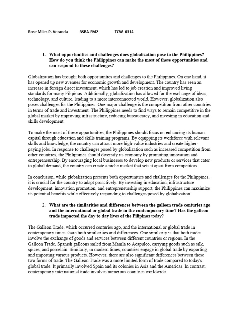 What Opportunities and Challenges Does Globalization Pose To The ...