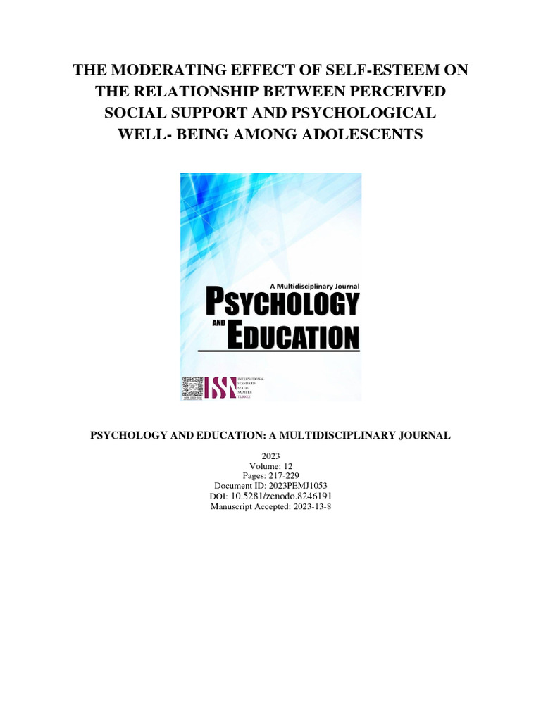 The Moderating Effect Of Self Esteem On The Relationship Between