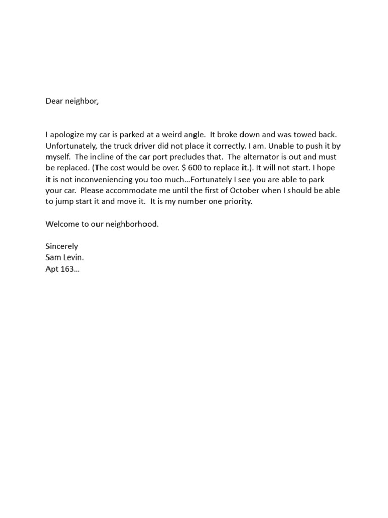 Dear Neighbor | PDF
