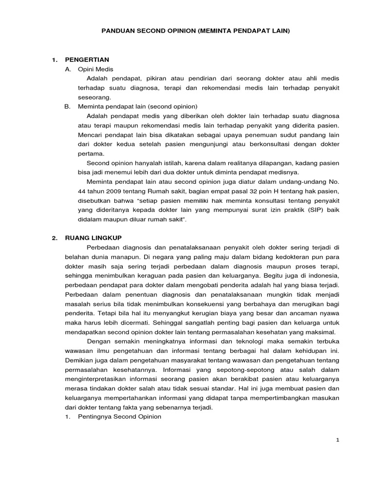 Panduan Second Opinion | PDF