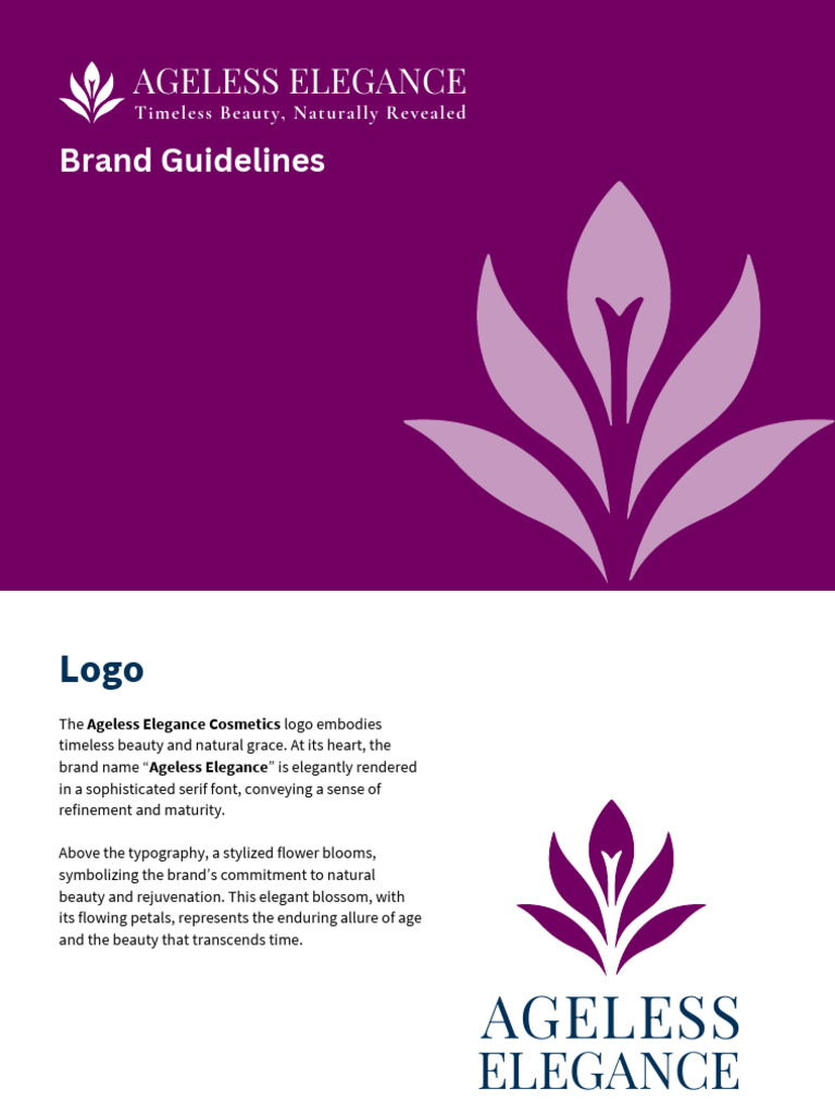 Ageless Elegance Brand Guide | PDF | Typefaces | Typography
