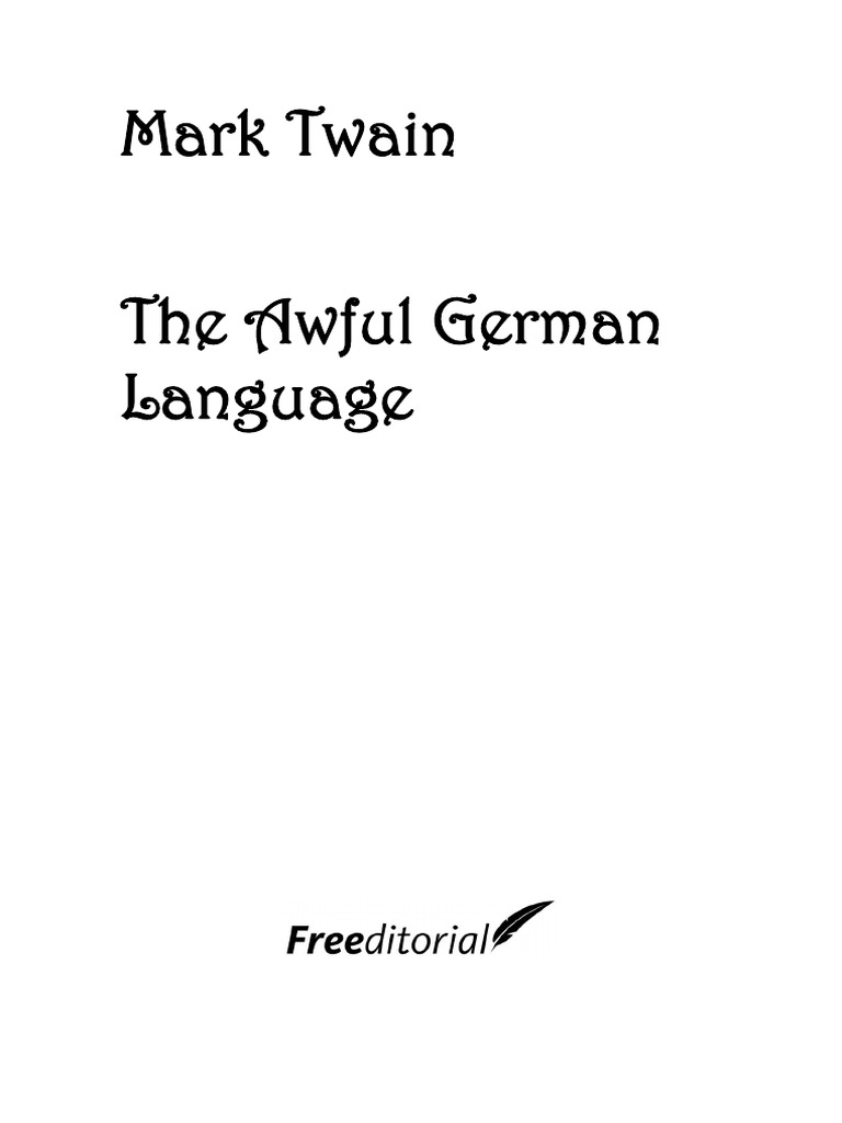 The Awful German Language | PDF