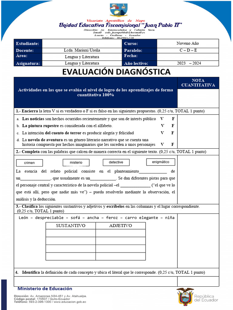 EVA. DIAG. LL y LL | PDF