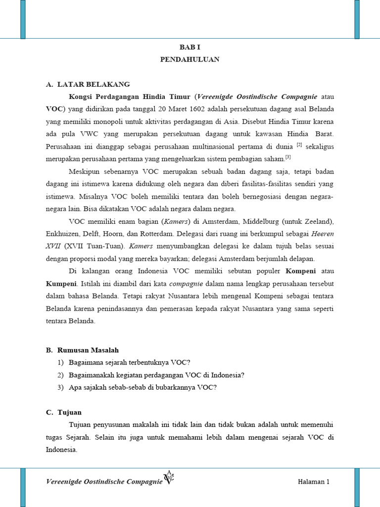Makalah - Sejarah - Voc 2 | PDF