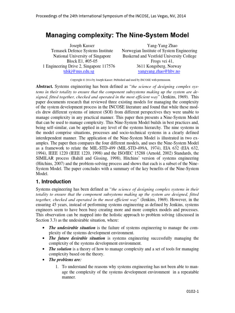 Managing Complexity: The Nine-System Model | PDF Managing Complexity: The Nine-System Model | PDF