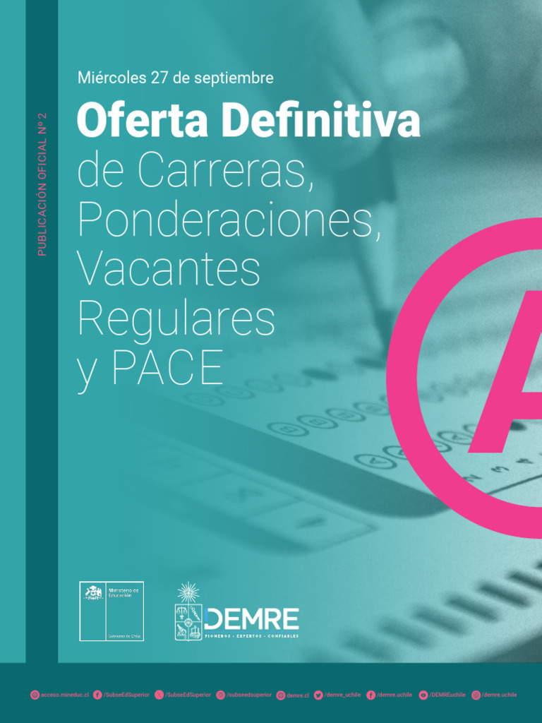 2024 23 09 27 Oferta Definitiva Carreras p2024 | PDF | Universidad | Chile