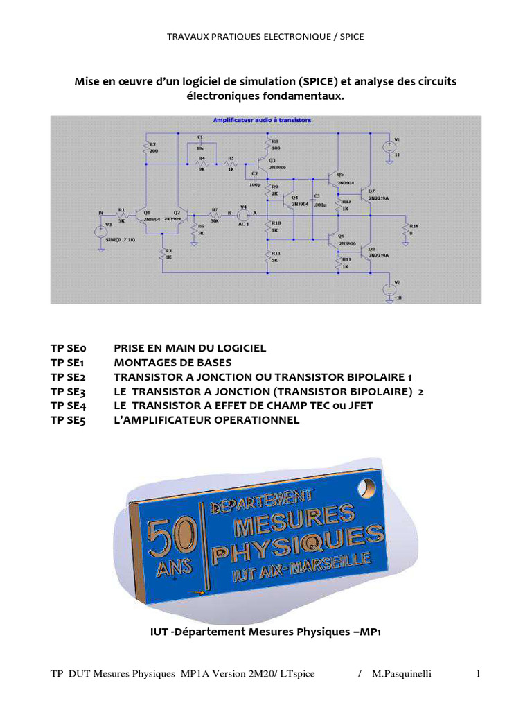 Pratique de simulation avec LTspice | PDF | Amplificateur électronique ...