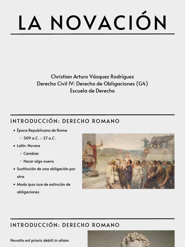 Novación Objetiva en Derecho Civil | PDF | Pagos | Dinero