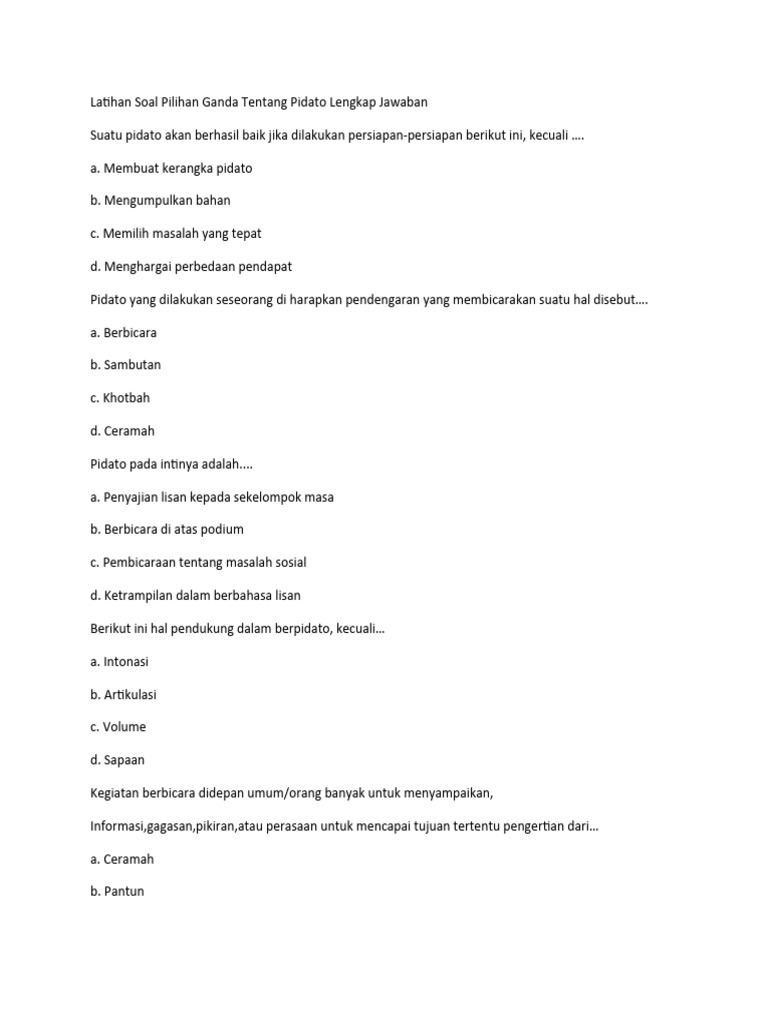 Persiapan dan Teknik Berpidato | PDF | Karier & Perkembangan | Seni ...