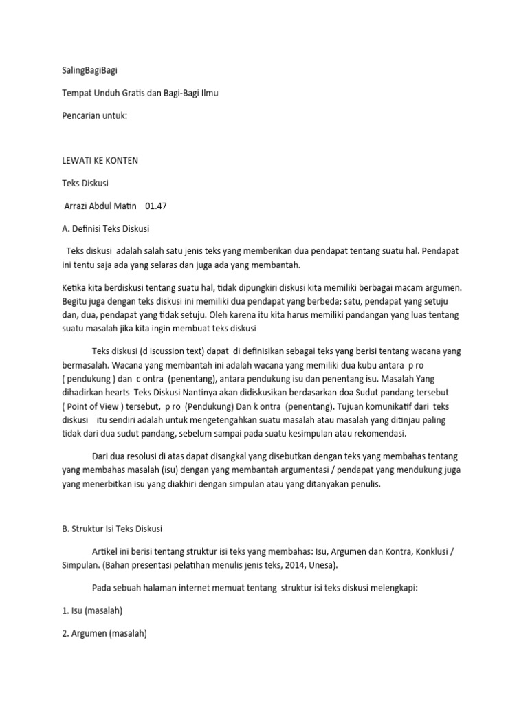 Teks Diskusi | PDF