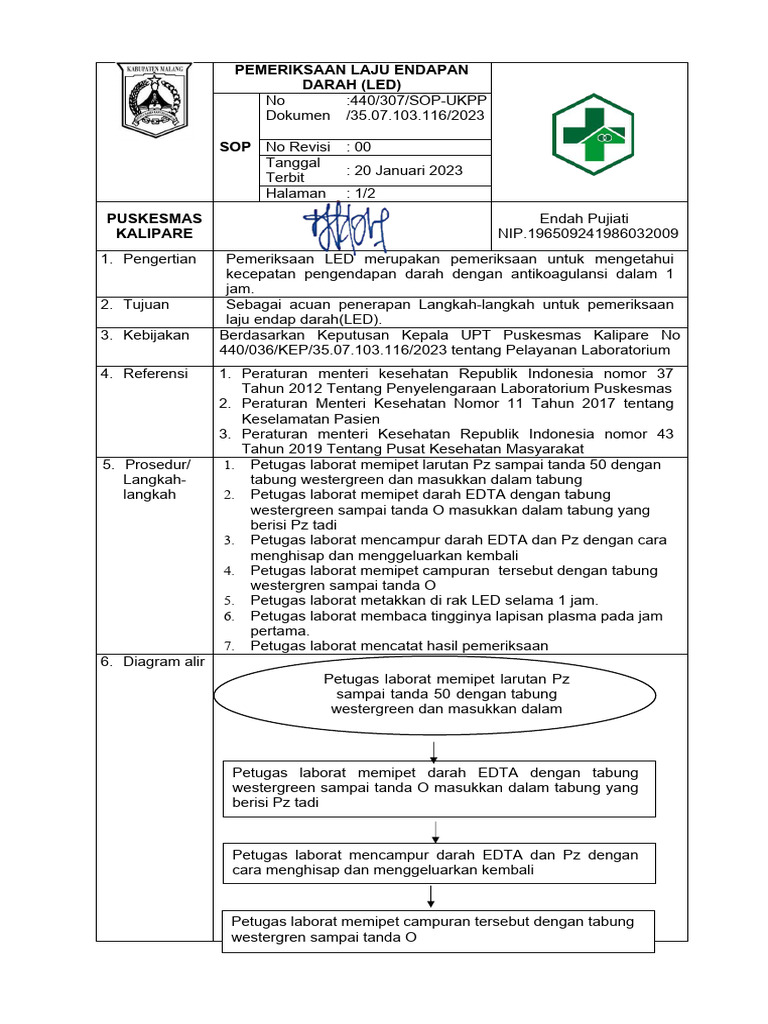 Pemeriksaan Laju Endapan Darah (Led) | PDF