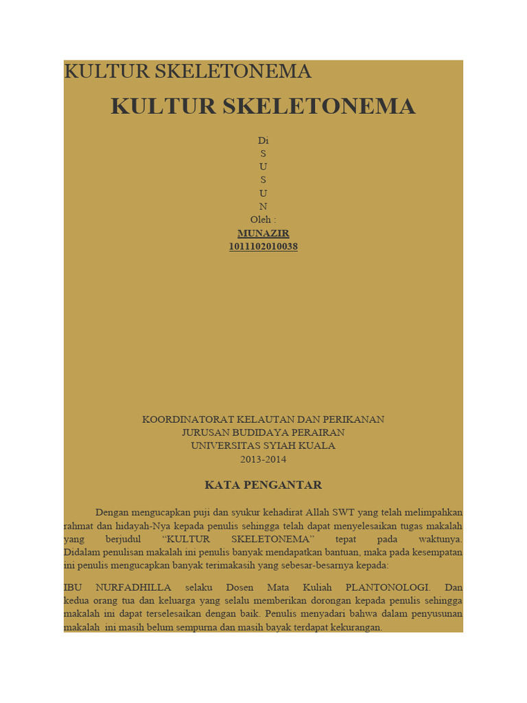 Kultur Skeletonema | PDF