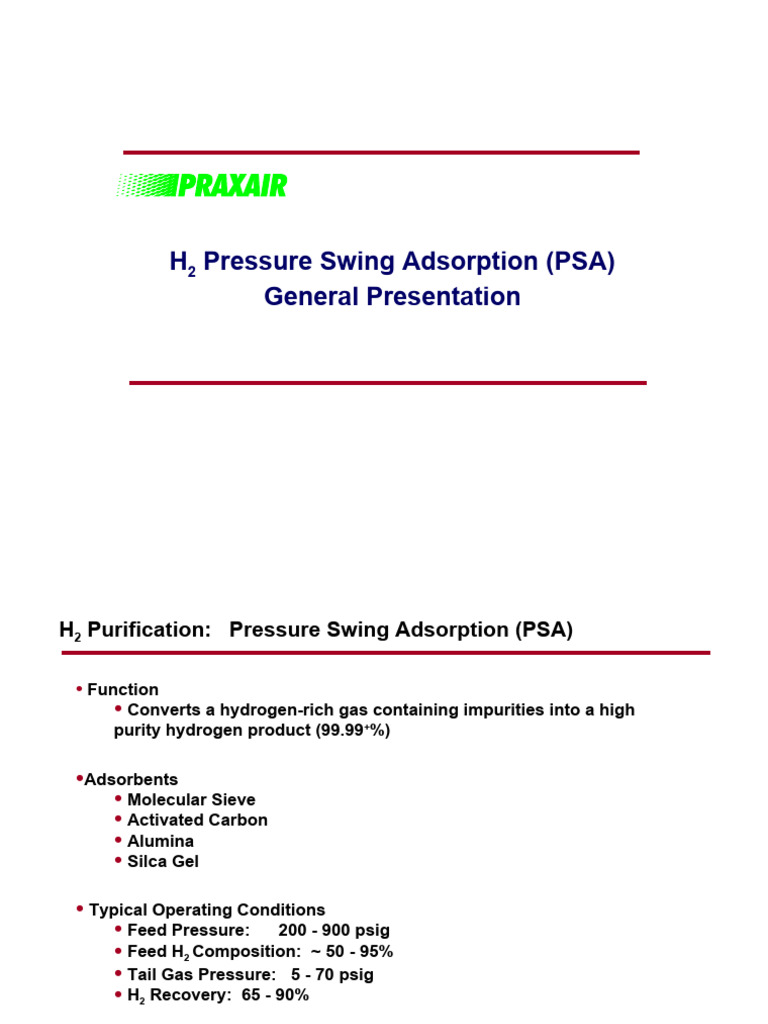 H2 PSA Slides | PDF | Adsorption | Industrial Gases