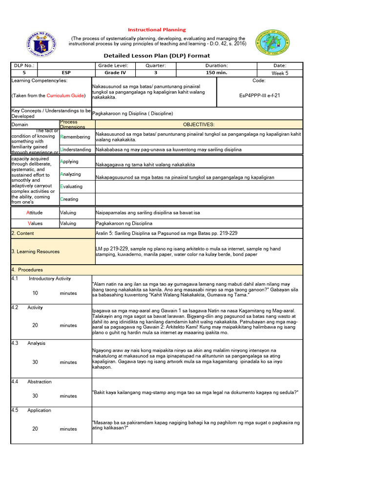 ESP4 DLP 3rdQ Week5 | PDF