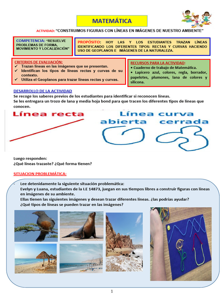 Sesion de Aprendizaje Tipos de Líneas. | PDF | Matemáticas