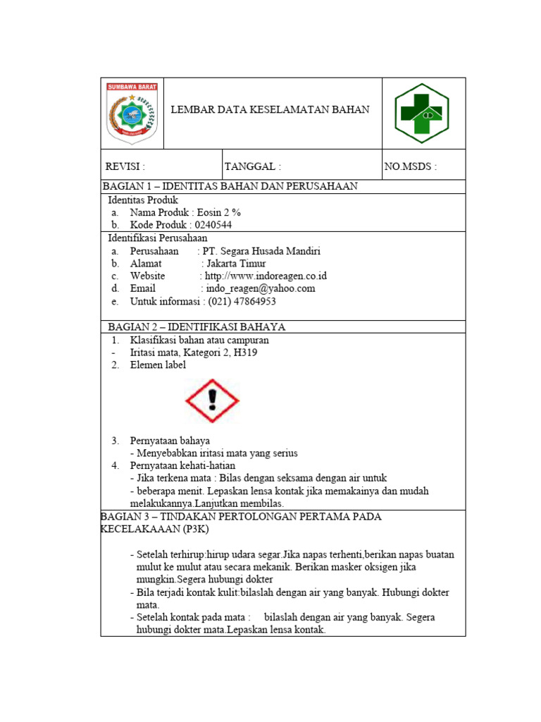 MSDS - Eosin 2% | PDF