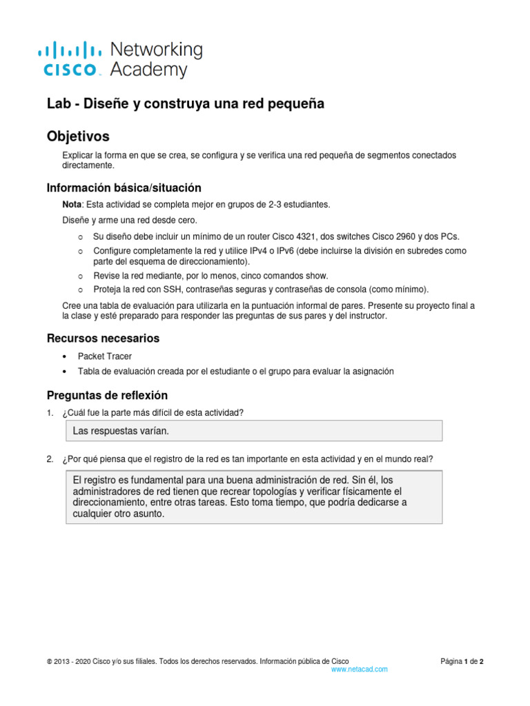 17.8.1 - Diseñar y Construir Una Red de Empresa Pequeña | PDF | Yo Pv6 ...