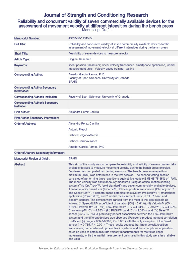 Journal of Strength and Conditioning Research | PDF | Computers