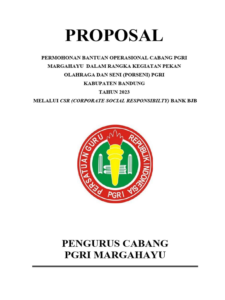 Proposal CSR BJB | PDF