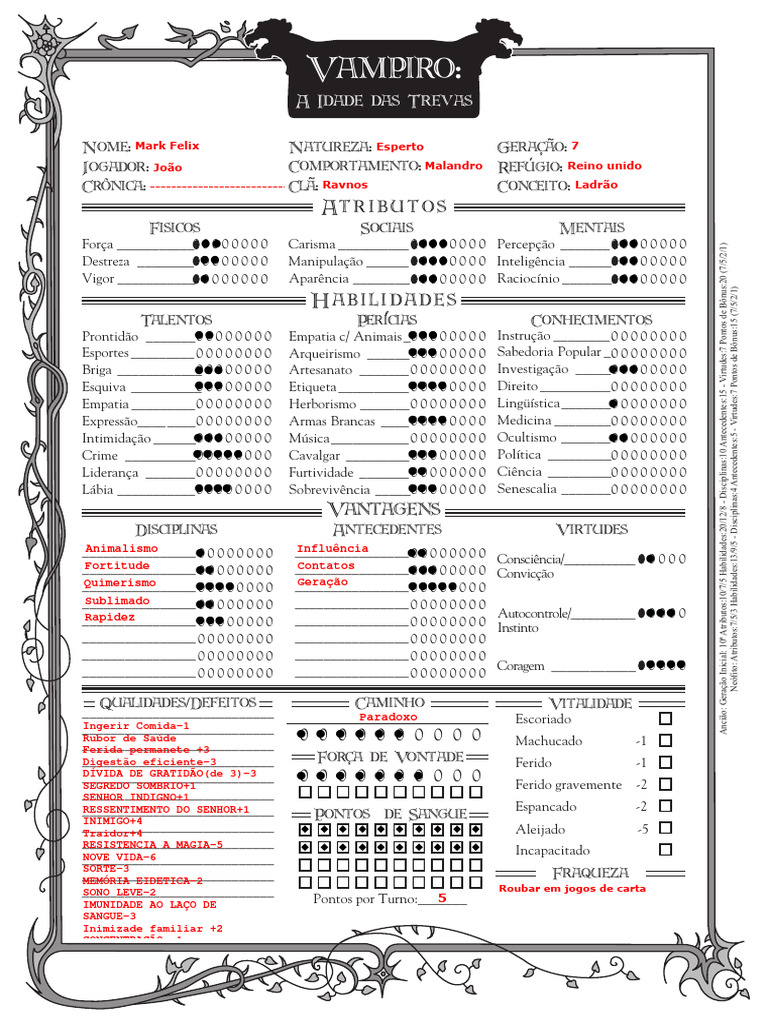 Ficha - Mark Felix - João | PDF
