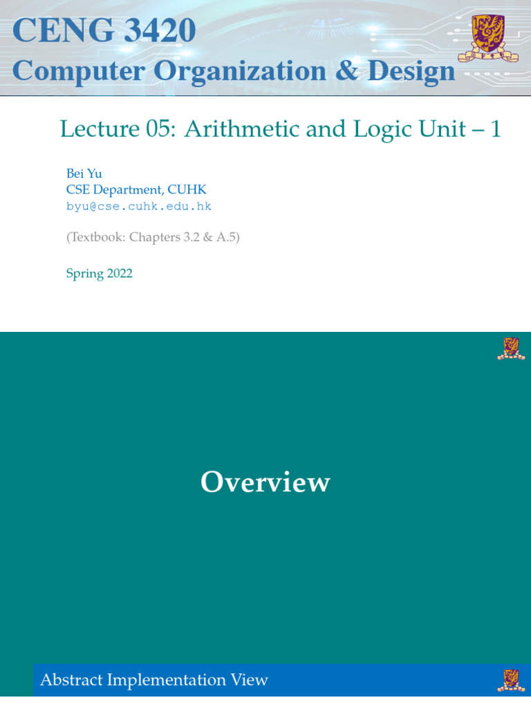 Lec05 ALU 1 | PDF
