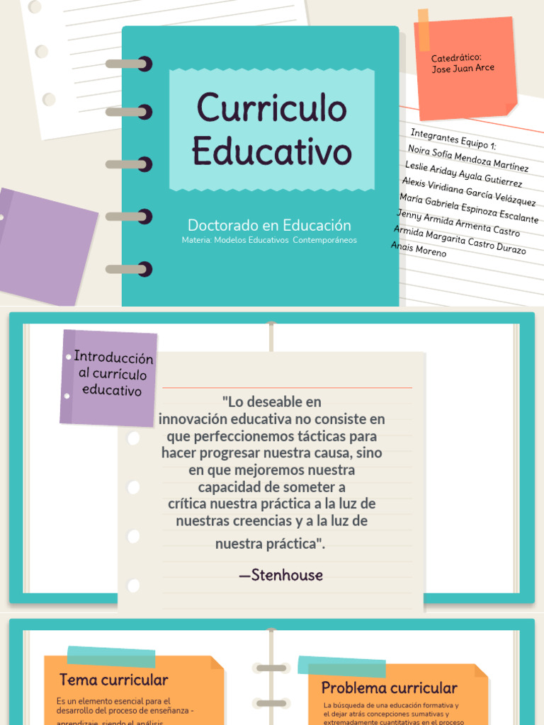 Curriculo Educativo Equipo 1 | PDF | Plan de estudios | Enseñando