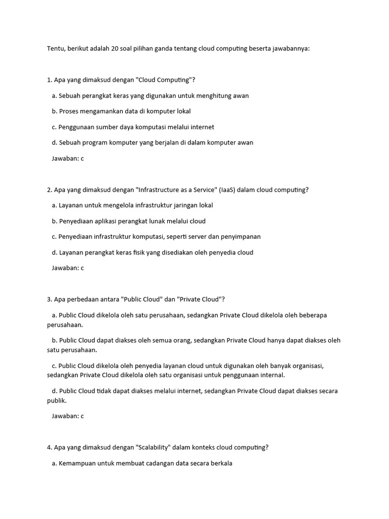 Soal Cloud Computing | PDF