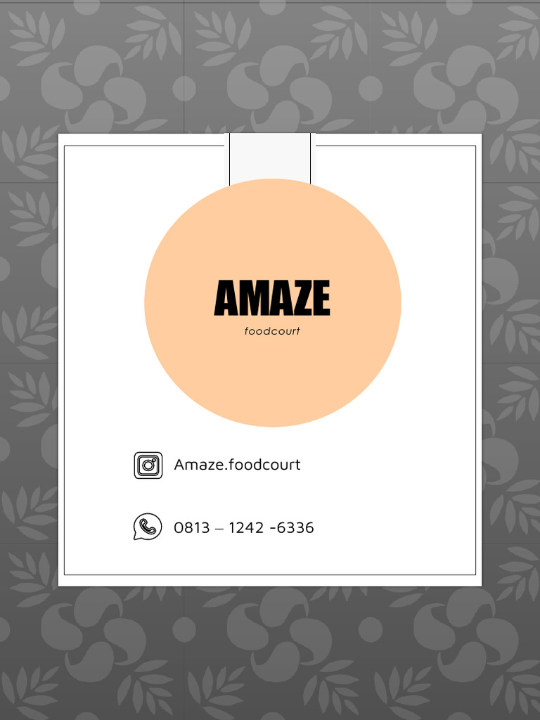 MENU AMAZE FOODCOURT | PDF