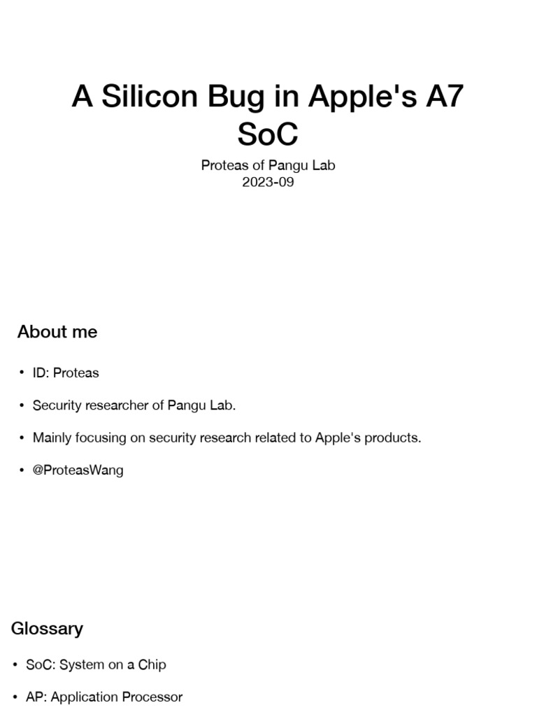 A Silicon Bug in Apple's A7 SoC-v2 | PDF