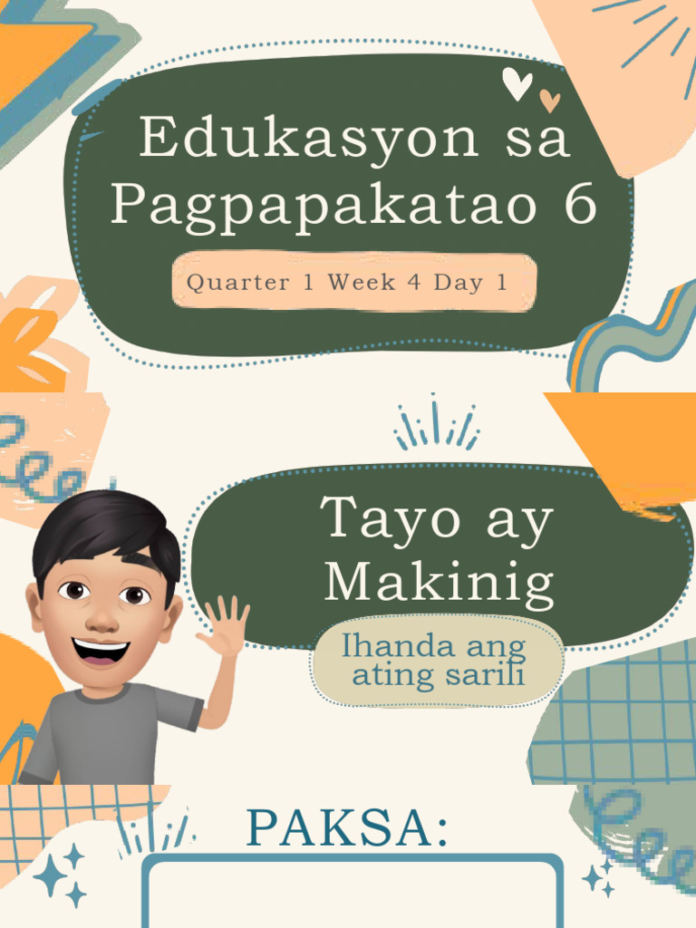 Edukasyon Sa Pagpapakatao 6: Quarter 1 Week 4 Day 1 | PDF