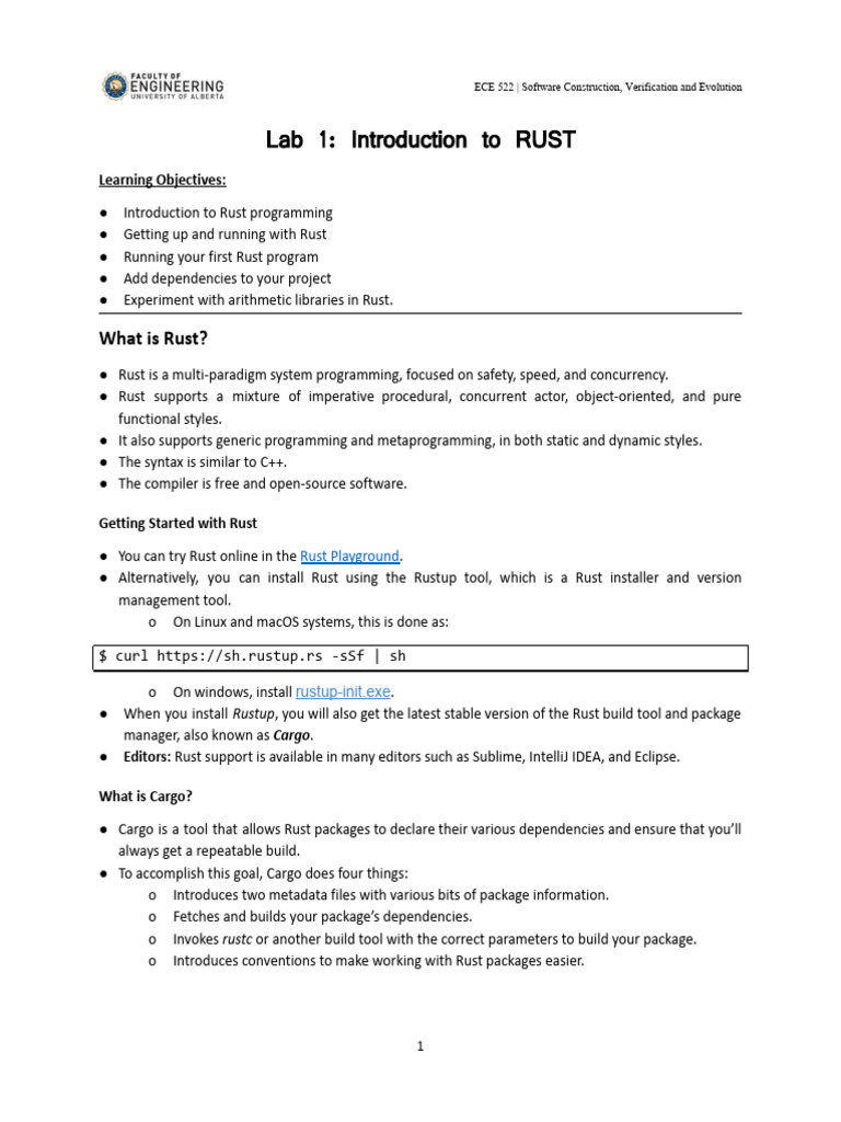 Lab 1 Introduction To Rust Pdf 3448
