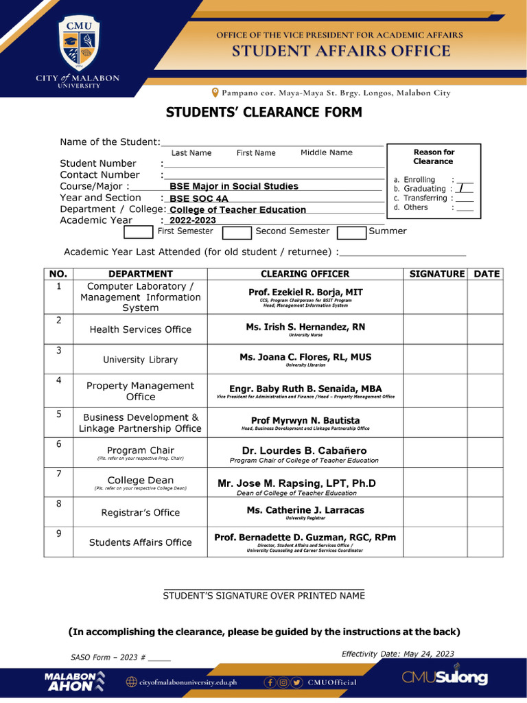 Students Clearance Revised | PDF | Science & Mathematics