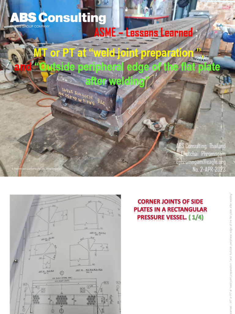 ASME - Lessens Learned - MT or PT at Weld Joint Preparation and The ...