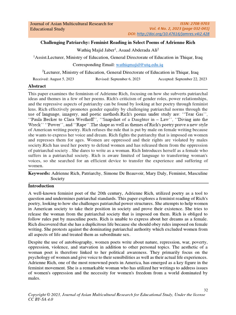 Challenging Patriarchy Feminist Reading in Select | PDF