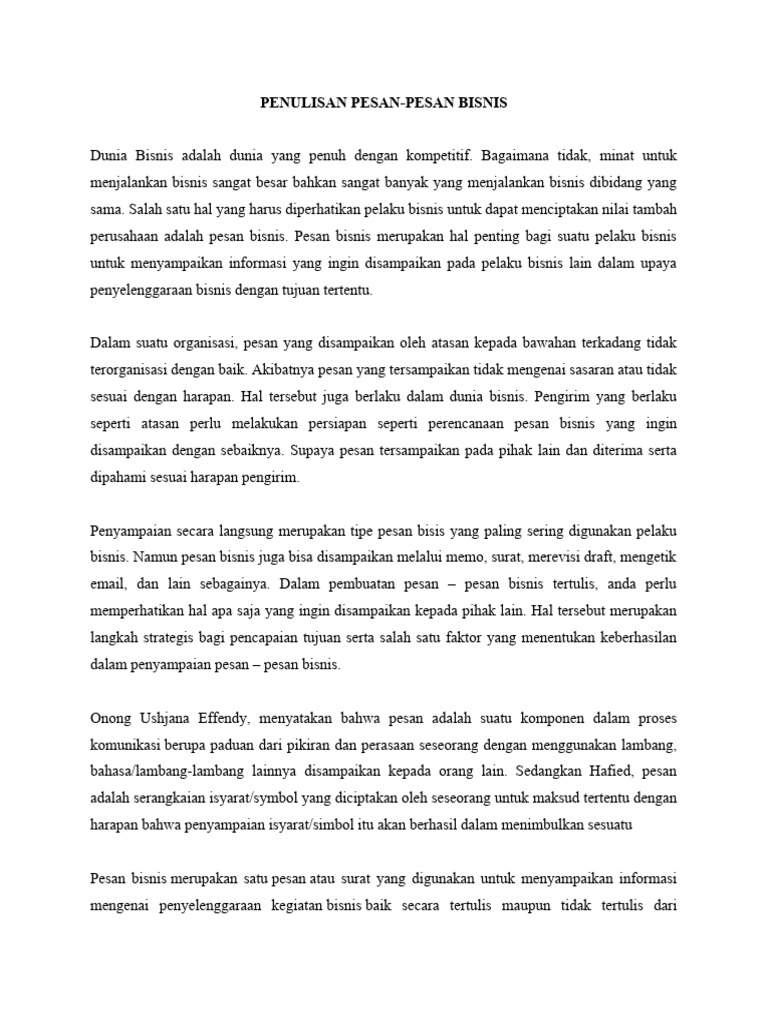 Penulisan Pesan-Pesan Bisnis | PDF