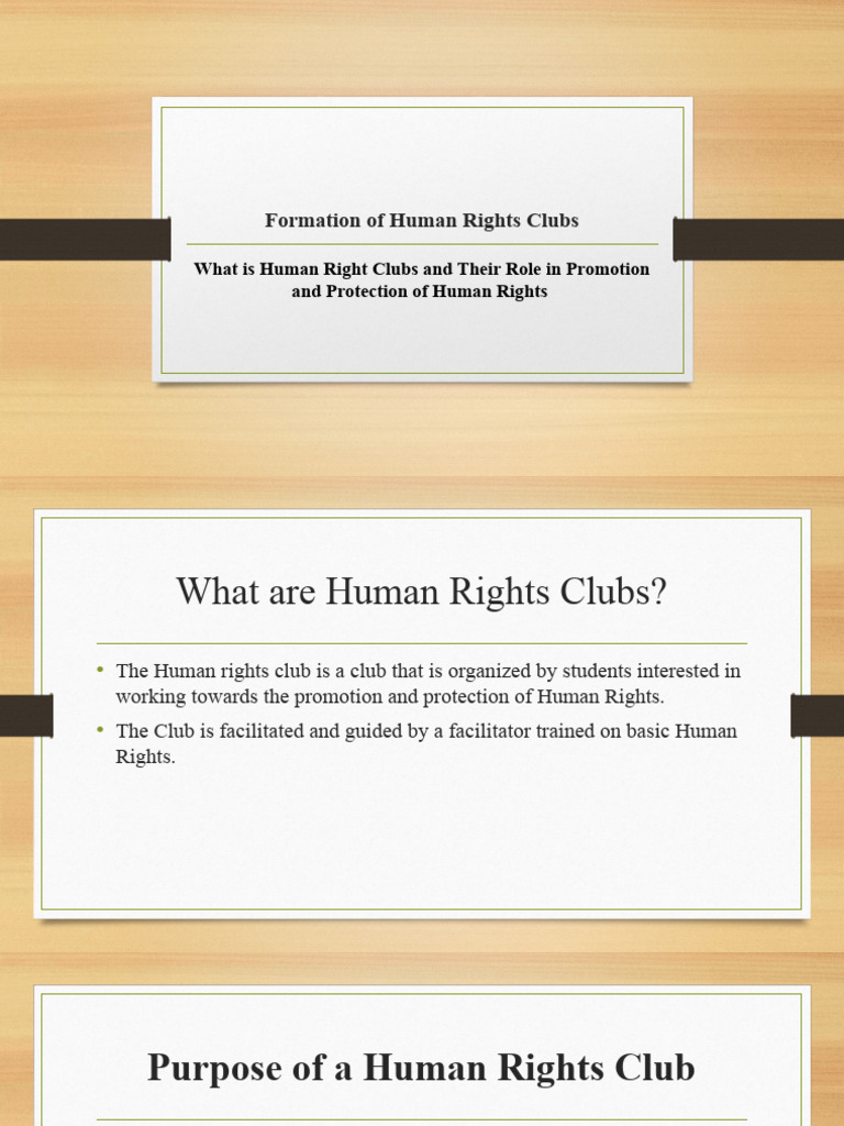 What Is Human Right Clubs and Their Role | PDF