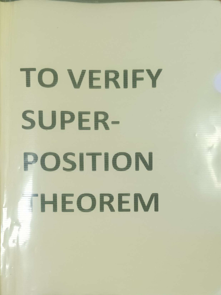 Superposition Theorem 1 Pdf