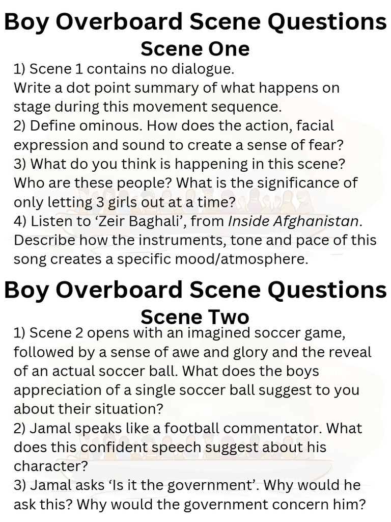 Boy Overboard Scene Analysis Questions | PDF | Games & Activities
