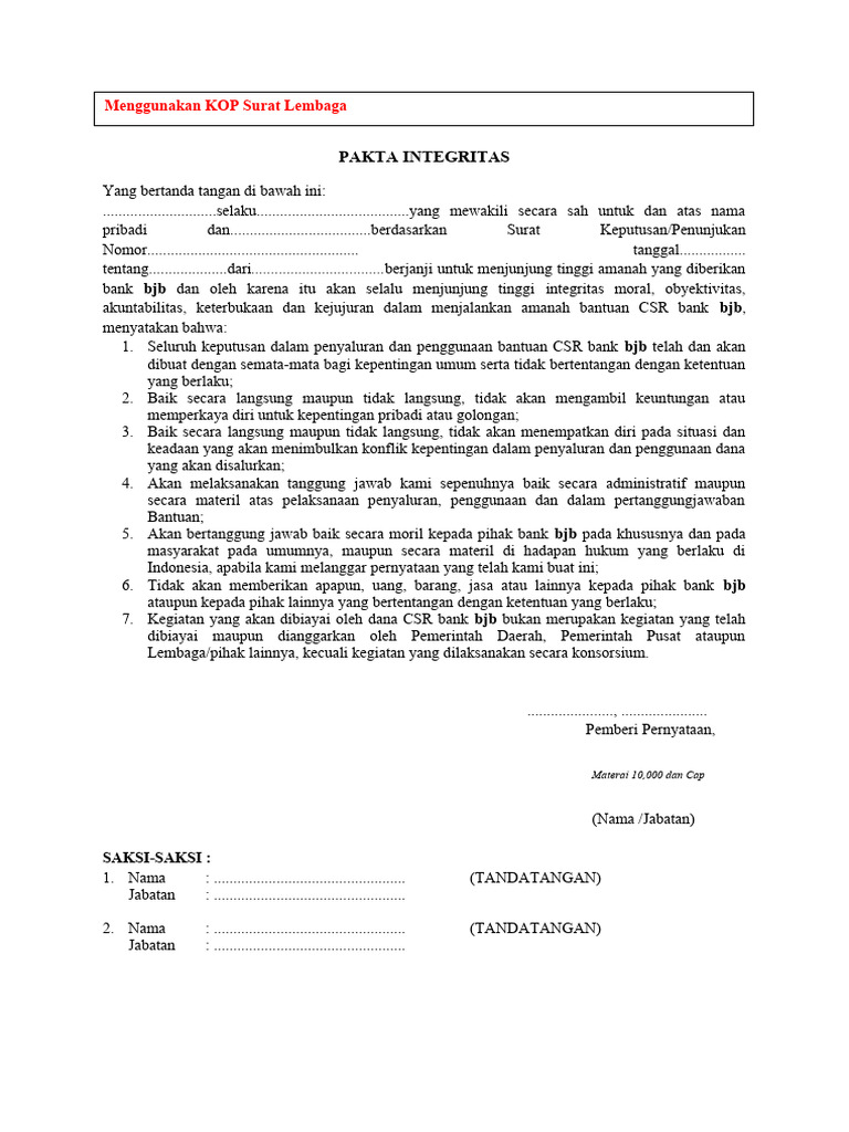 Checklist Dokumen CSR 2022 | PDF
