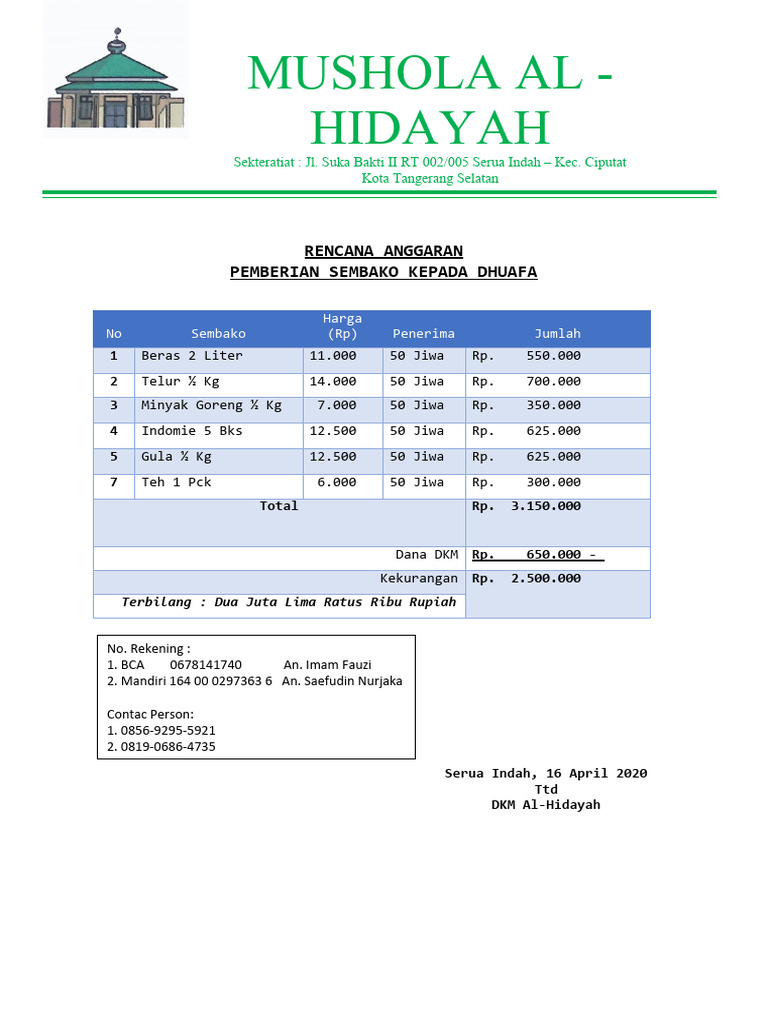 kop mushola alhidayah | PDF